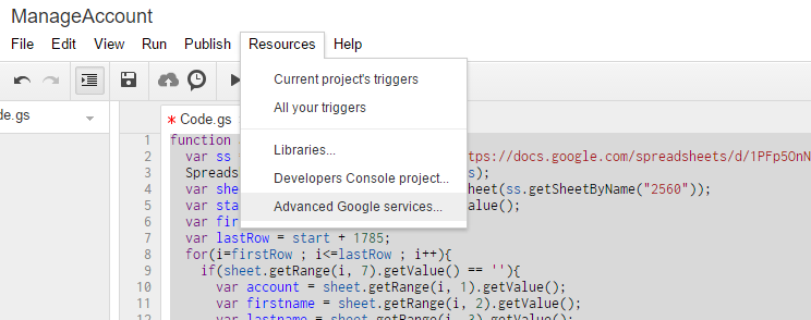 การจัดการ Account บน Google โดยใช้ Google Sheet และ Tool Script Editor ...